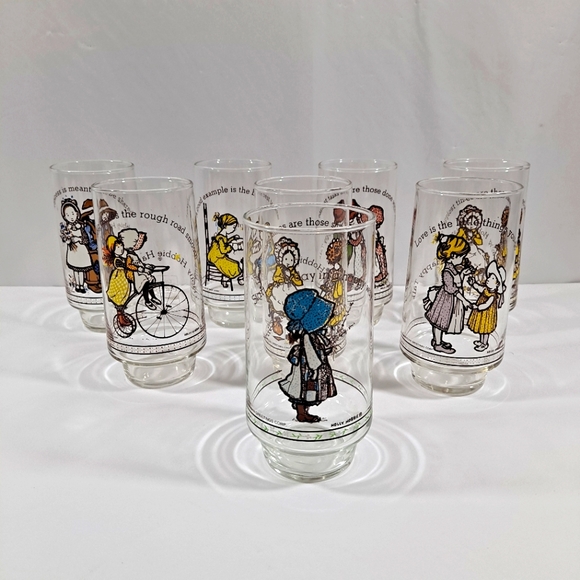 Holly Hobbie Dining Vintage Holly Hobbie Coca Cola Glasses Lot Of 8